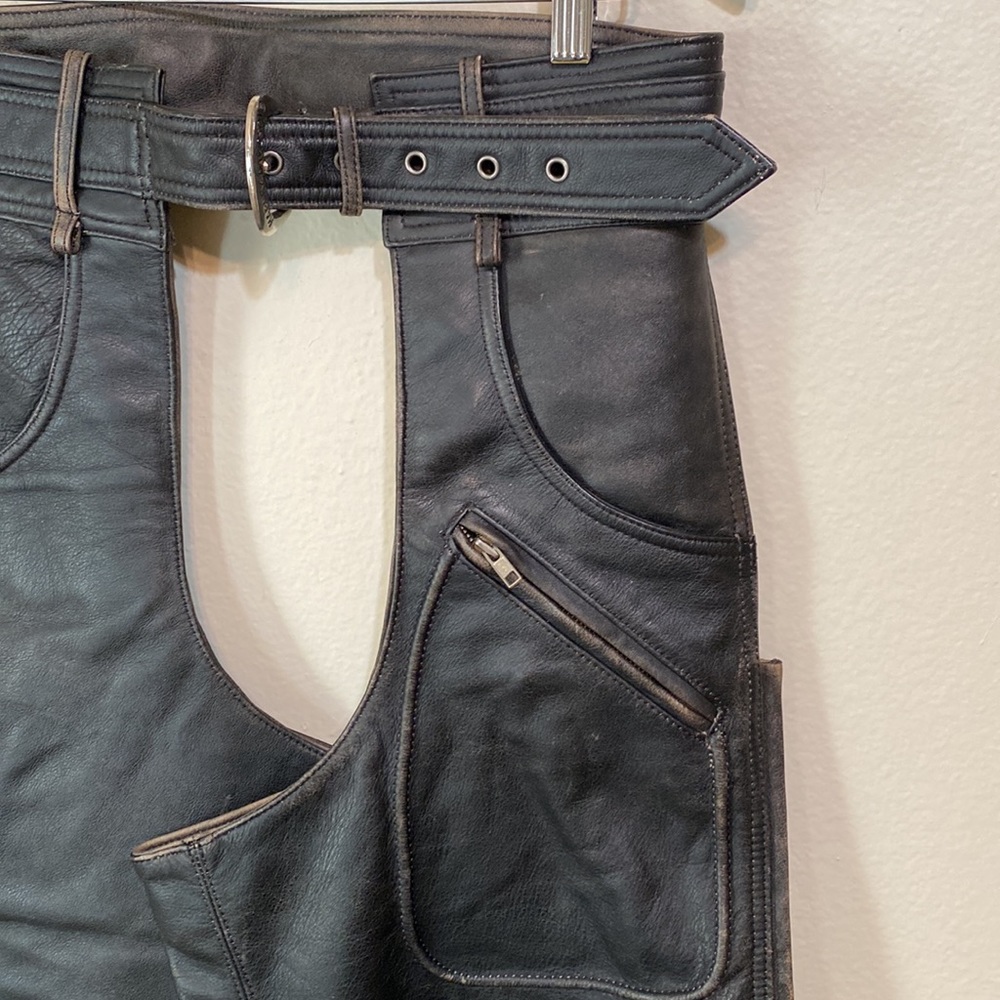 Harley Davidson Distressed Leather Chaps Motorcycle - Gem